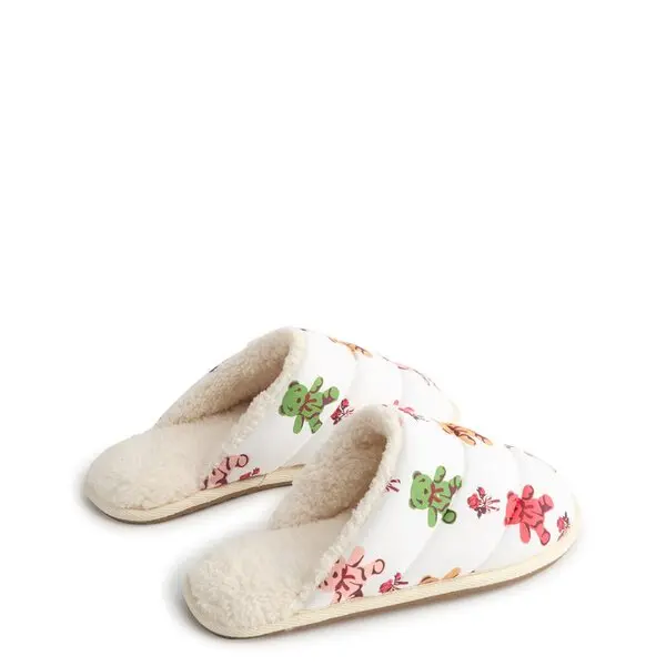 VERA BRADLEY Bears & Roses Slippers - White