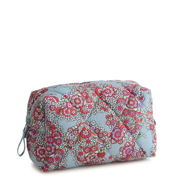 VERA BRADLEY Large Cosmetic Bag In Paisley Bouquet - Blue