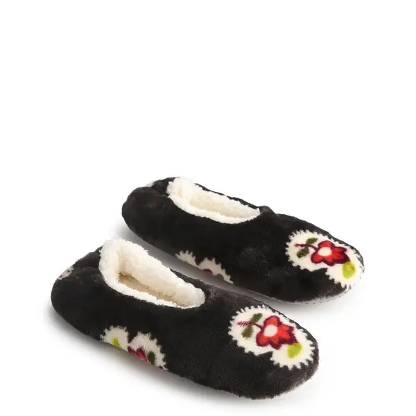 VERA BRADLEY Fleece Slipper Socks - Black