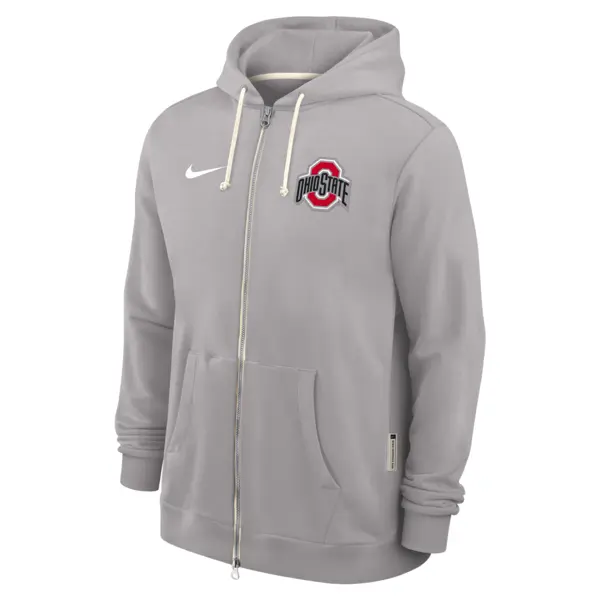 Nike Ohio State Sideline Dri-fit Full-zip Hoodie - Grey