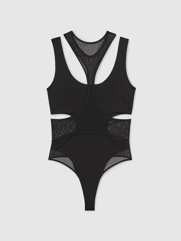 REISS Lila Royal Ballet Mesh Bodysuit