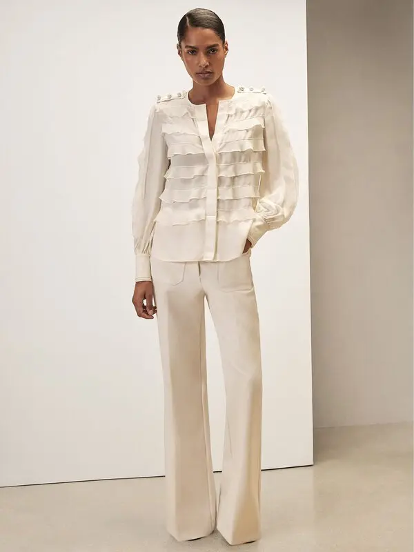 REISS Ulyanna Royal Ballet Ruffle Blouse
