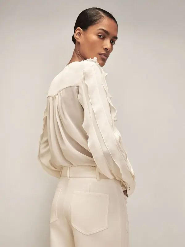 REISS Ulyanna Royal Ballet Ruffle Blouse