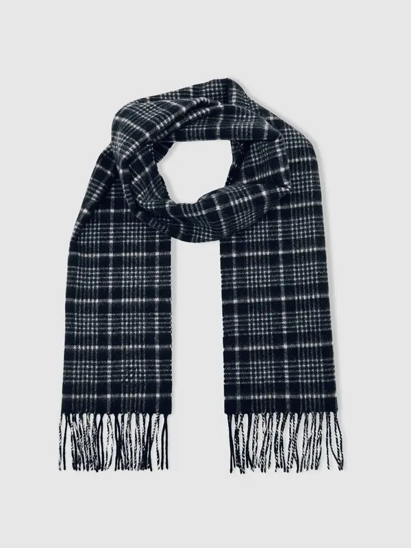 REISS Scarf Theo Scarf Wool-cashmere Check Scarf