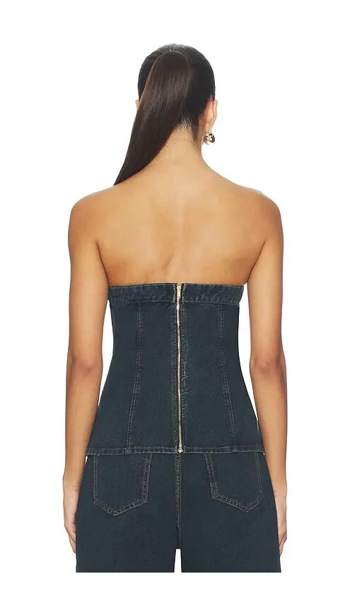 SNDYS. Lex Denim Corset Top