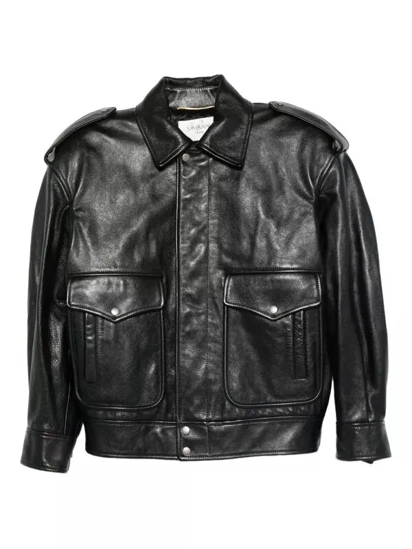 Saint Laurent Flap-pocket Leather Jacket
