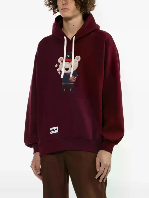 CHOCOOLATE Bear-print Hoodie - Red