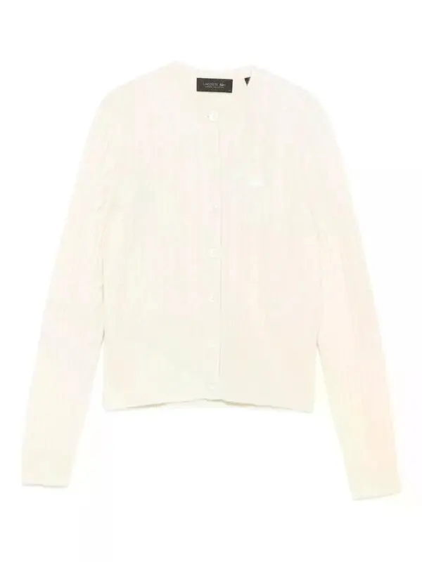 Lacoste Cable-knit Cardigan - Neutrals
