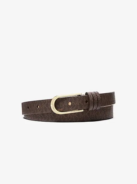 Michael Kors Signature Logo Skinny Belt - Brown