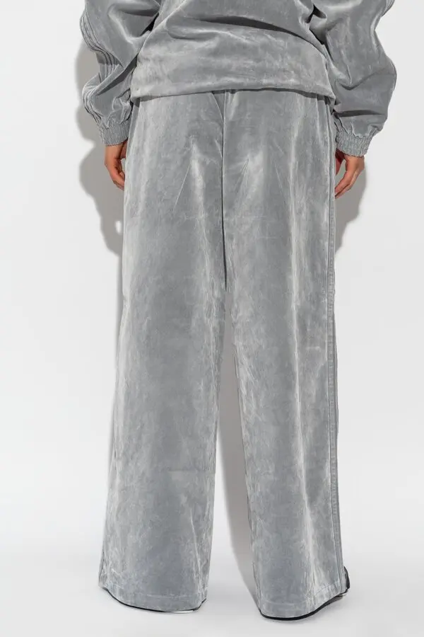 Adidas Originals By Alexander Wang Velvet Wide-Leg Trousers In