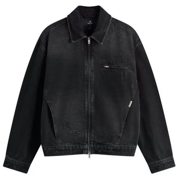 REPRESENT Collared Denim Jacket - Aged Black
