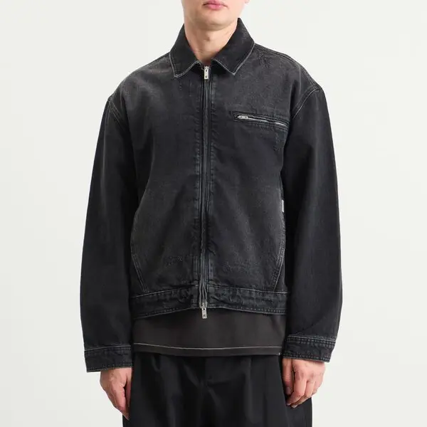 REPRESENT Collared Denim Jacket - Aged Black