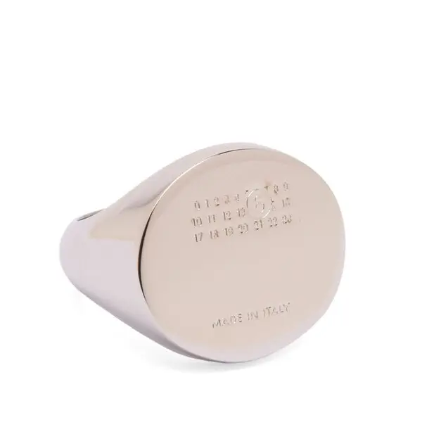 MAISON MARGIELA Round Logo Signet Ring - Silver