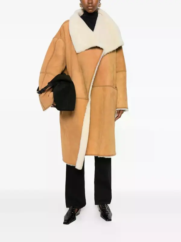 TOTEME Draped Shearling Coat