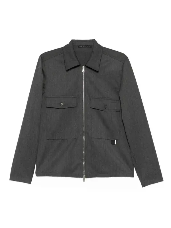 LOW BRAND Point-collar Zip Shirt Jacket
