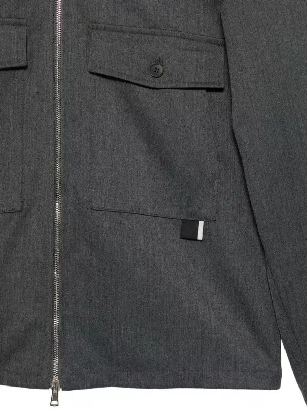 LOW BRAND Point-collar Zip Shirt Jacket