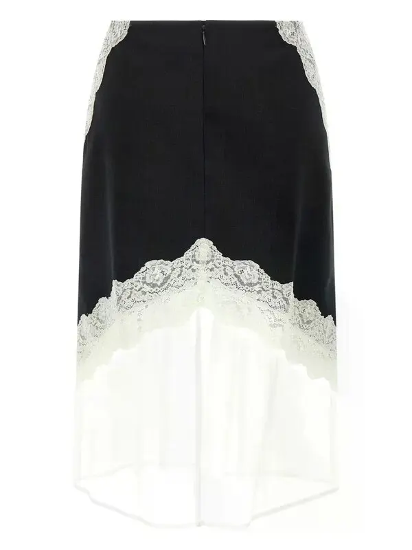 JIL SANDER Lace-inserts Midi Skirt - Black