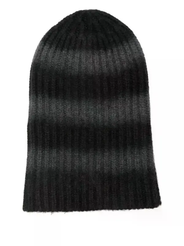 HURRAY Ribbed Cashmere Beanie - Black