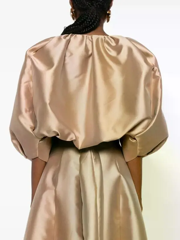 Alberta Ferretti Cropped Satin Jacket