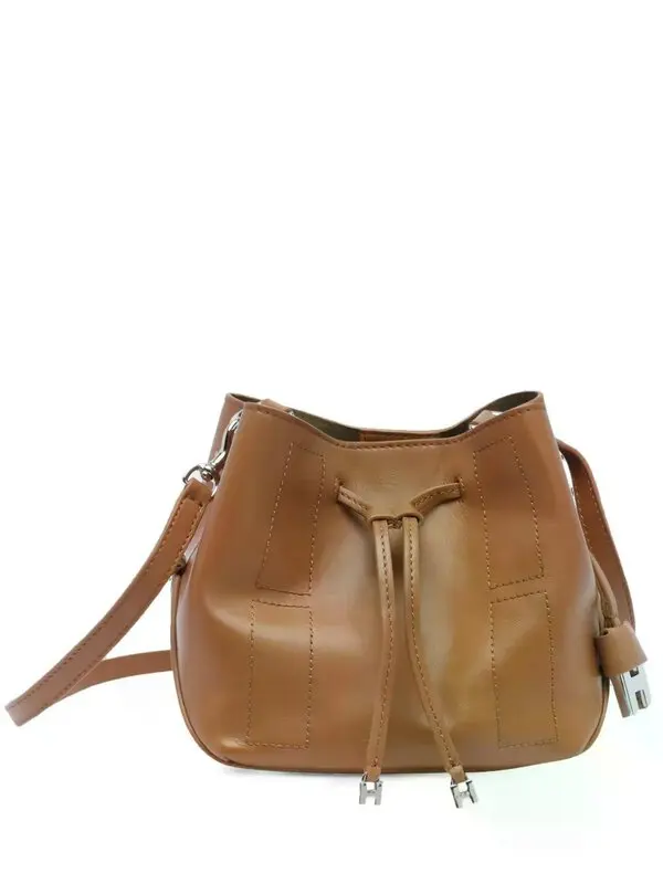 Hogan Drawstring Mini Bucket Bag - Brown
