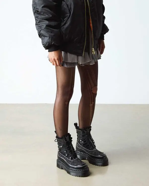 Dr. Martens Jadon Frill Leather Platform Boots