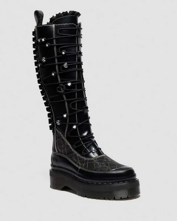 Dr. Martens Xtrm Frill Platform Leather Boots