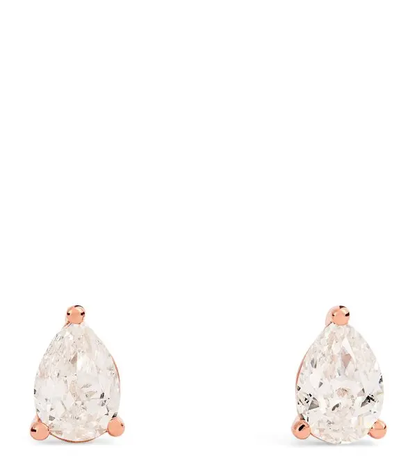 Harrods Diamond Pear Stud Earrings - Rose Gold