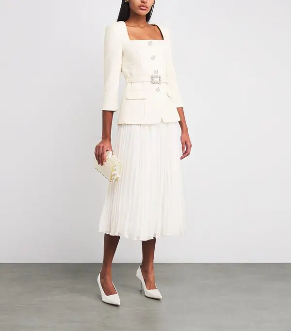 Self-Portrait Tailored Midi Dress - Ivory - 10