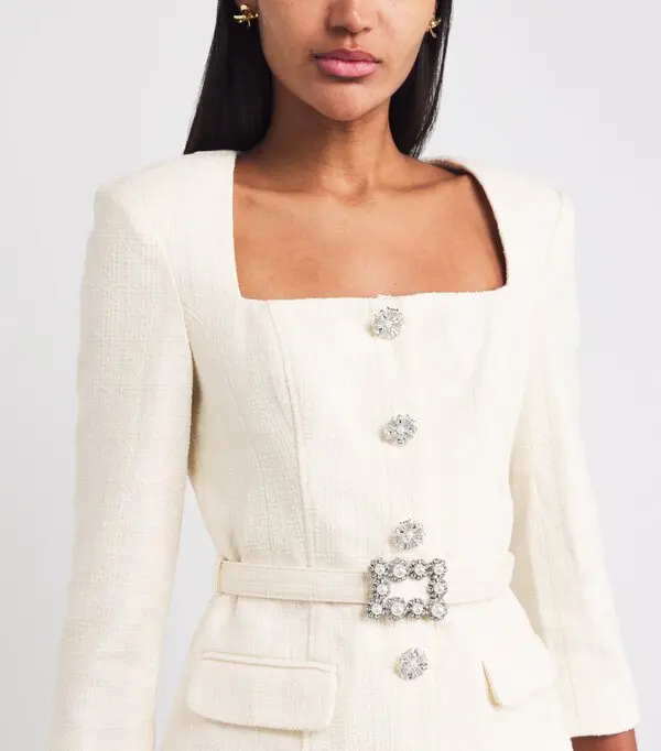 SELF-PORTRAIT Bouclé Midi Dress