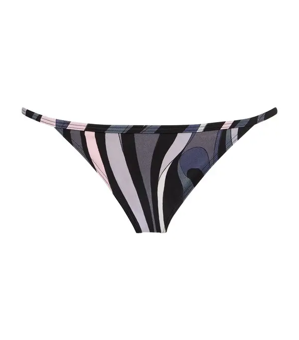 Emilio Pucci Marmo Print Triangle Bikini Bottom - Black