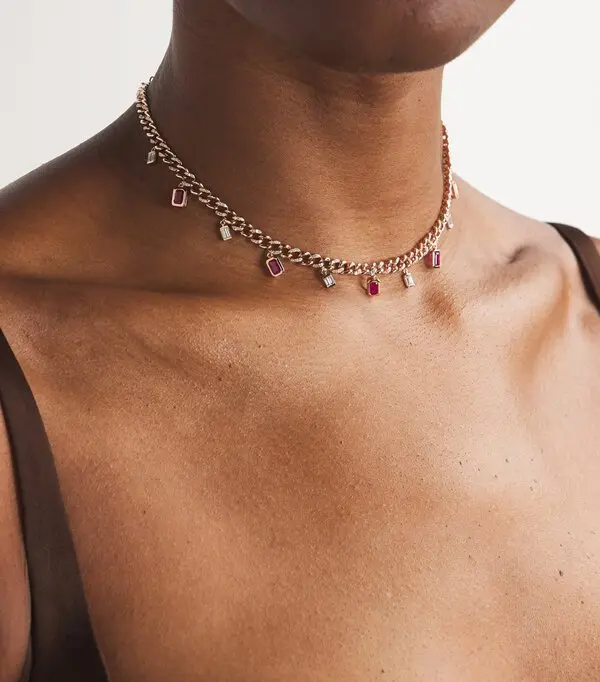 Shay Diamond And Ruby Link Choker