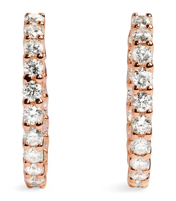 Harrods Diamond Hoop Earrings - Rose Gold