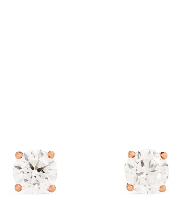 Harrods Diamond Stud Earrings - Rose Gold
