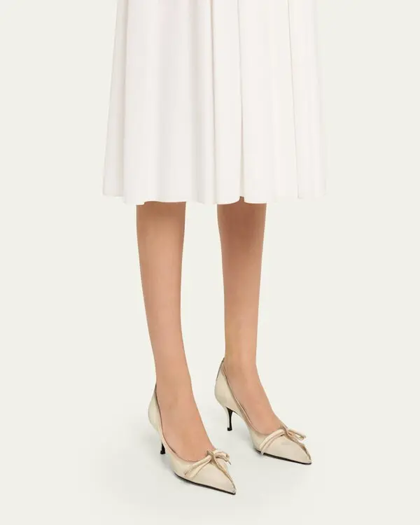Prada Distressed Leather Pointed-toe Pumps