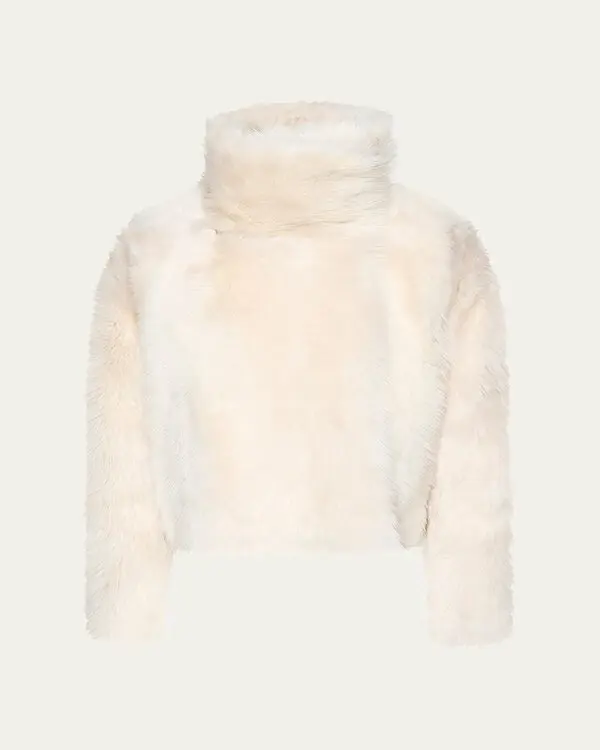 YVES SALOMON Toscana Lambskin Short Jacket - Meringue