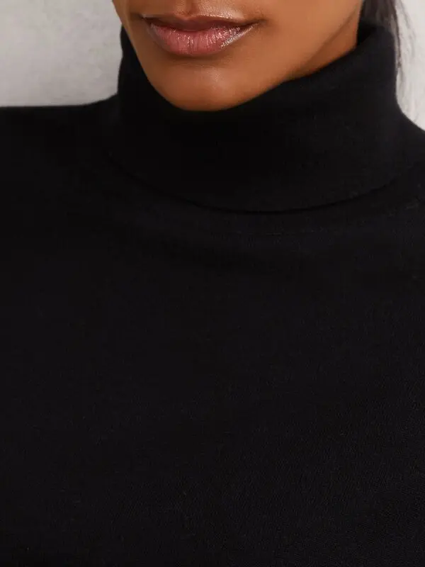 REISS Wendy Wool Roll-neck Jumper - Black