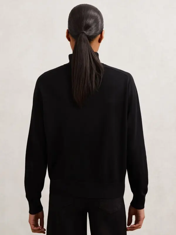 REISS Wendy Wool Roll-neck Jumper - Black