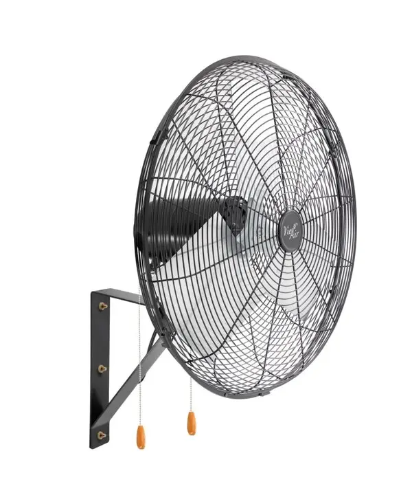 VIE AIR 20 Inch Indoor Oscillating Industrial Wall Fan - Black