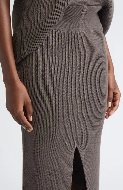 Rick Owens Concordian Sliced Wool Knit Skirt - Darkdust