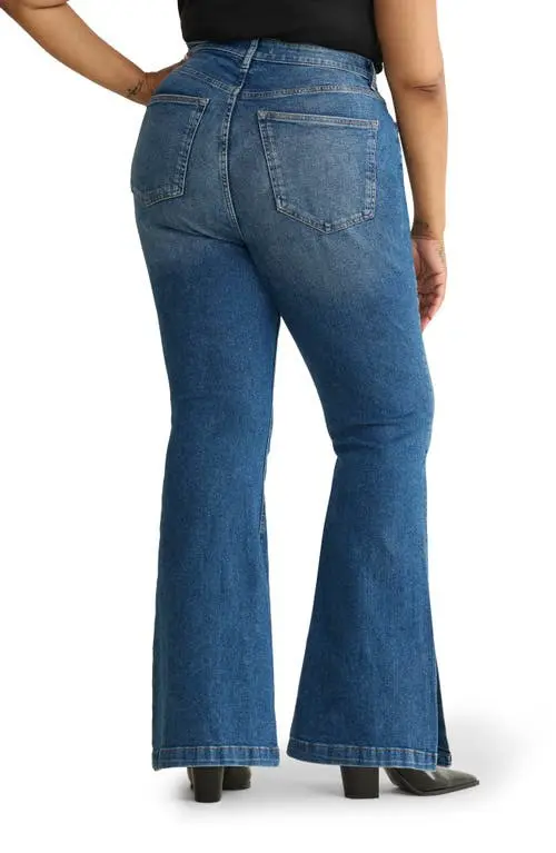 Warp + Weft Mia Split Hem High Waist Flare Jeans - Rowdy