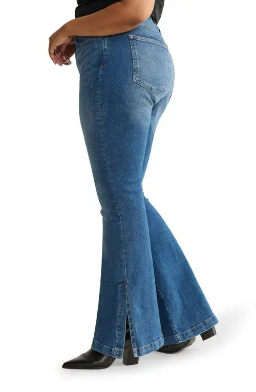 Warp + Weft Mia Split Hem High Waist Flare Jeans - Rowdy