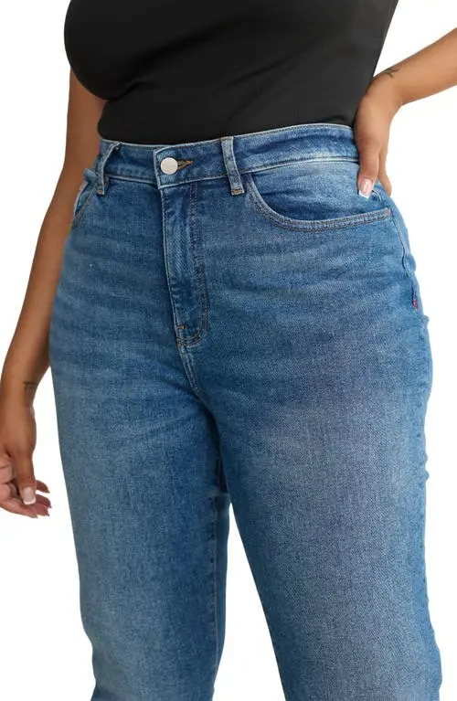 Warp + Weft Mia Split Hem High Waist Flare Jeans - Rowdy