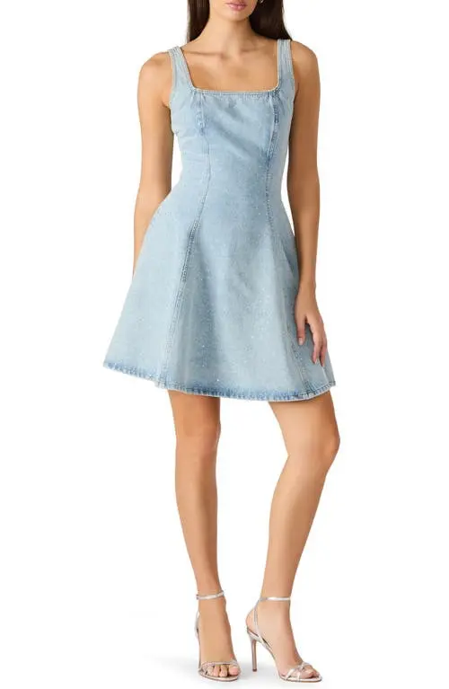 Steve Madden Ameela Denim Skater Mini Dress - Delft Blue | Editorialist