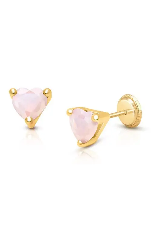 TINY BLESSINGS 14k Gold Heart Stud Earrings - 14k Yellow Gold