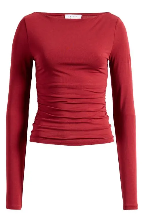 Topshop Ruched Bateau Neck Top