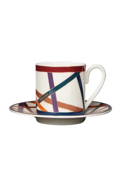 Missoni Nastri Set Of 2 Coffee Cups & Saucers - Multicoloured