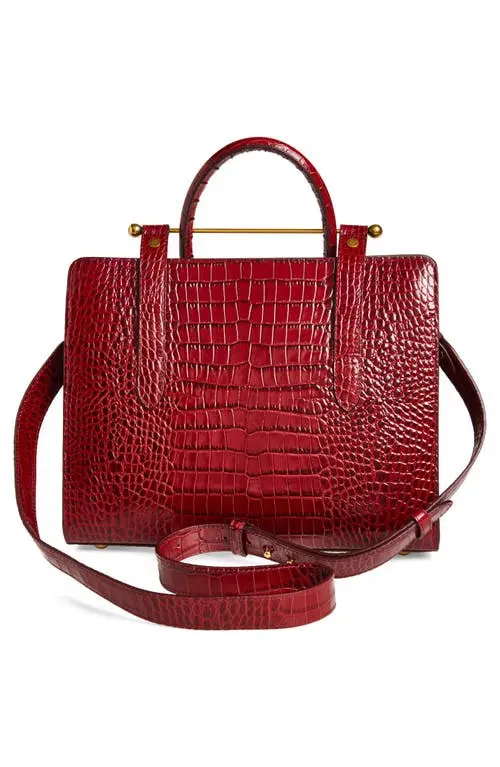Strathberry Midi Croc Embossed Leather Tote
