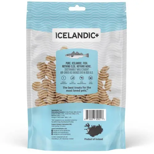 ICELANDIC+ Mini Cod Fish Chips Training Dog Treat 2.5oz Bag