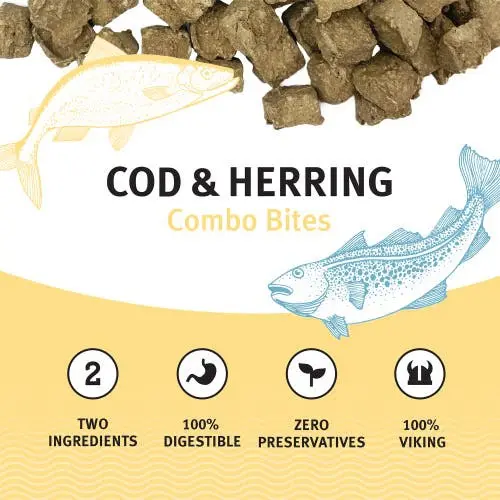 ICELANDIC+ Cod & Herring Combo Bites Dog Treat 3.0oz Bag