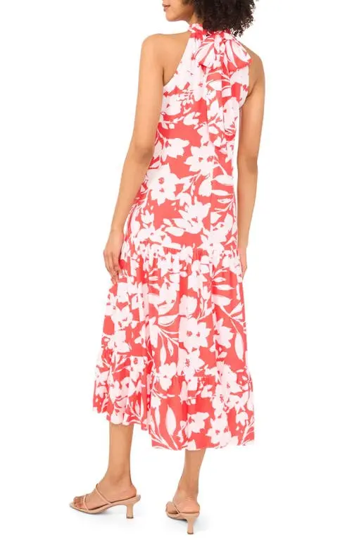 Vince Camuto Print Tie Back Maxi Dress